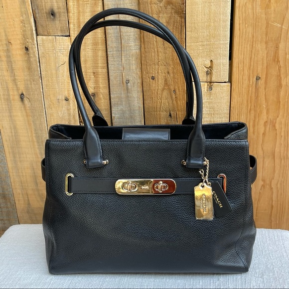 Coach | Bags | Coach Swagger Carryall Satchel In Polished Pebbled ...